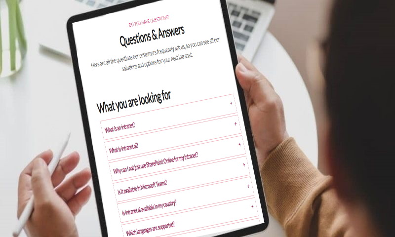 A company FAQ page on your intranet